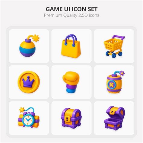Game Ui Icon Set Premium 25d Icons For Gaming Applications Premium Ai