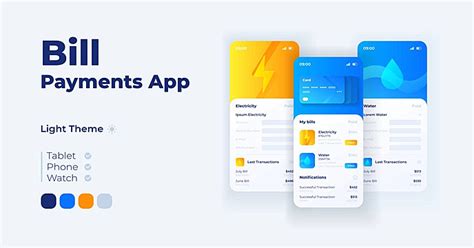 Vector Templates Set Smartphone Cartoon Interface For Bill Payment