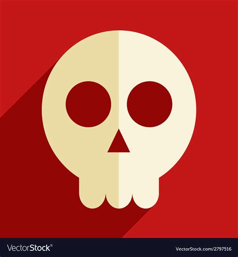 Skull Flat Icon Royalty Free Vector Image Vectorstock
