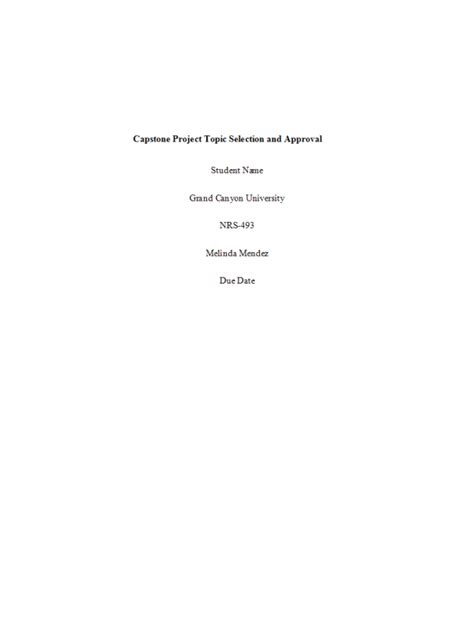 Nrs 493 Topic 2 Assignment Capstone Project Topic Selection And