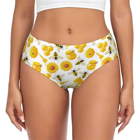 Lively Cartoon Bees Honey Womens Briefs Underwear No Show Seamless