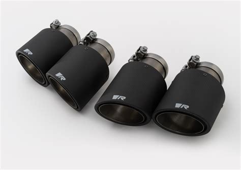 Tail Pipe Set L R Consisting Of 4 Carbon Tail Pipes Ø 102 Mm Angled Angled Titanium Internals