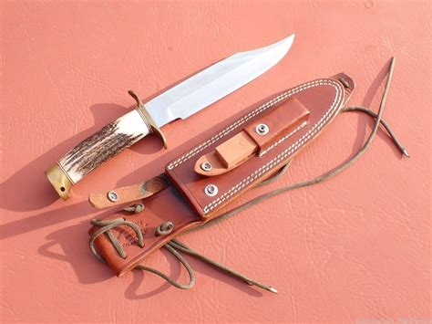 Randall Model 14 Cdt Attack W Stag Handle Brass Butt Cap And Cut Down