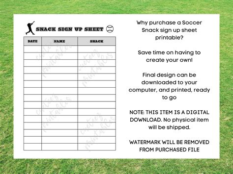 Snack Sign Up Sheet Template Free At Robby Fortune Blog