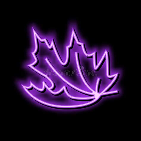 Leaf Maple Autumn Neon Glow Icon Illustration Stock Vector