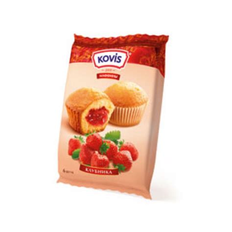 Мини-маффины "Kovis" клубника 200 гр.