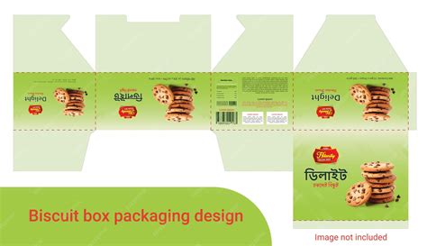 Premium Vector Biscuit Delight Box Packaging Design Template