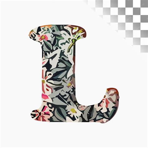 Premium Vector L Letter Design Stylish Font Floral Wallpaper Alphabet