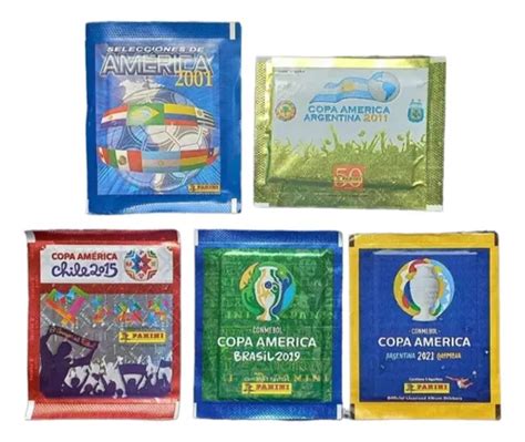 5 Sobres Panini Copas America Desde 2001 Originales 100 Cuotas Sin