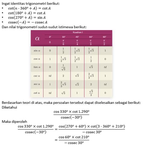 Cos 330° Cot 1290° Cosec 30° Cos 330° Cot 1290° Cosec 30°