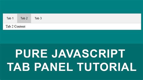 Pure Javascript Tab Panel Tutorial YouTube