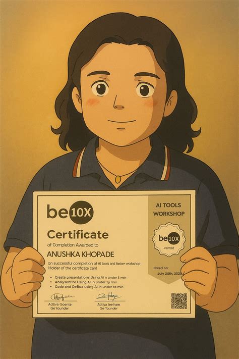 Ai Chatgpt Be10x Upskilling Learningjourney Anushkakhopade