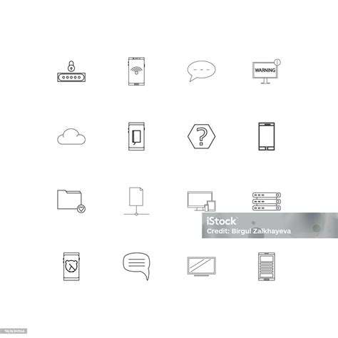 네트워크 및 데이터베이스 선형 얇은 아이콘 세트입니다 간단한 벡터 아이콘 설명 0명에 대한 스톡 벡터 아트 및 기타 이미지 0명 기포 디자인 Istock
