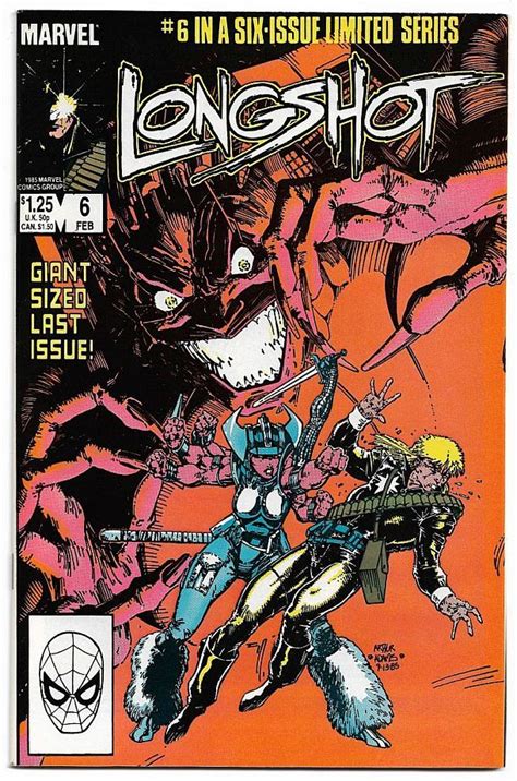 Longshot 6 1986 Marvel Comics Cover Artwork By Arthur Adams