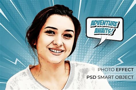 Free Psd Portrait Of Person With Comic Effect