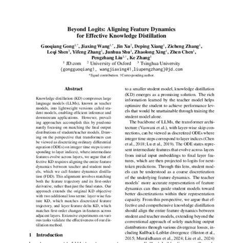 Beyond Logits Aligning Feature Dynamics For Effective Knowledge Distillation Acl Anthology