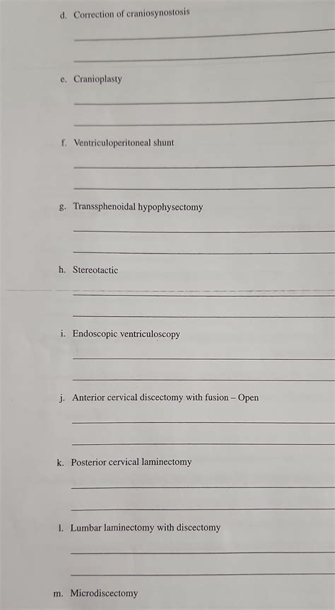 Solved 18 Define The Surgical Procedure A Craniectomy B