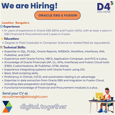 D4 Insight On Linkedin Oracleebs Oraclefusion Hiring Techcareers Jobopportunity Jobopening…