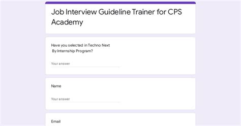 Cps Academy On Linkedin Job Interview Guideline Trainer For Cps Academy