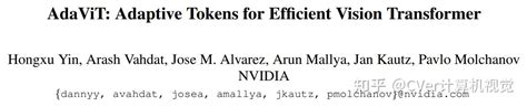 Adavit：用于高效视觉transformer的自适应tokens 知乎