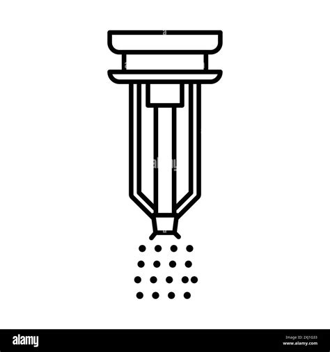 Fire Sprinkler Icon Linear Logo Mark Set Collection In Black And White For Web Stock Vector