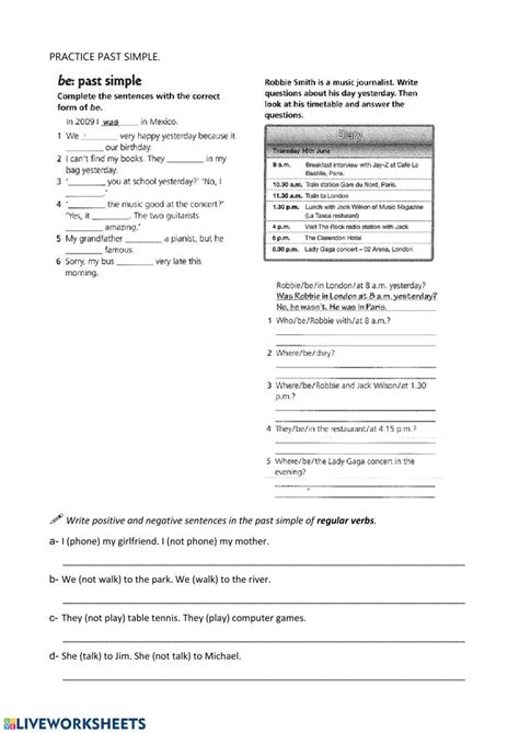 Pasado Simple Afirmativo Worksheet Live Worksheets