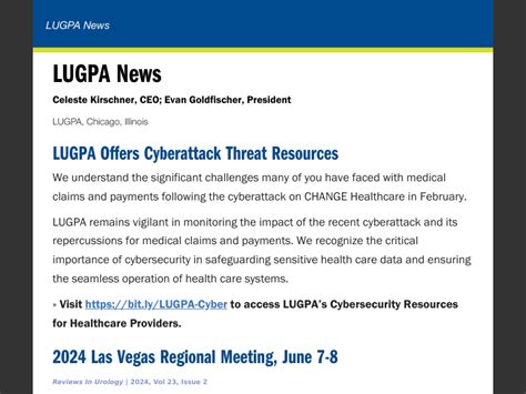 Reviews In Urology Volume 23 Issue 2 2024lugpa News