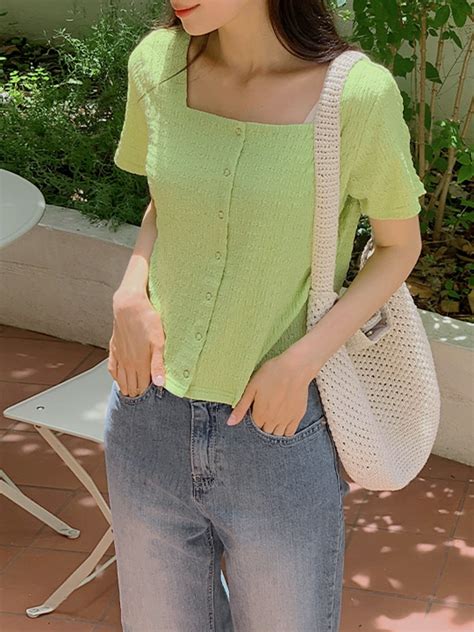 리리앤코 오티븐 스판 링클 스퀘어넥 블라우스 가디건 자체제작 여름 신상 여름옷 스퀘어넥 여름가디건 가디건블라우스 반팔블라우스