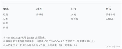 Hexo Stellar主题添加运行时间 利用不蒜子stellar主题配置 Csdn博客