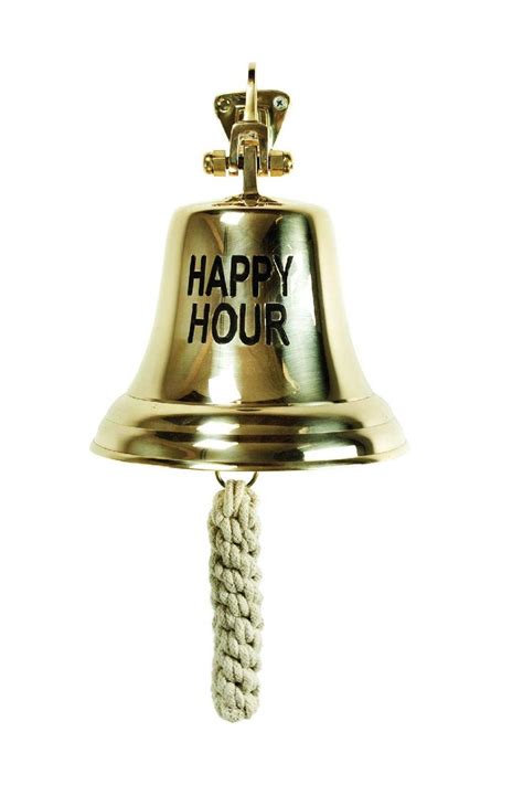 Large Solid Brass Happy Hour Bartenders Bell