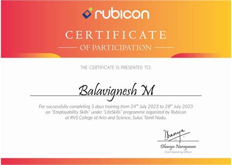 I Completed Employability Skills Training Under A Life Skills Programme