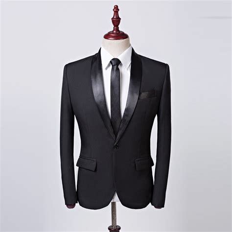 Brand Casual Mens Black Suit Jacket Banquet Party Grandado