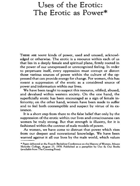 230908uses Of The Eroticaudre Lorde1978 Pdf