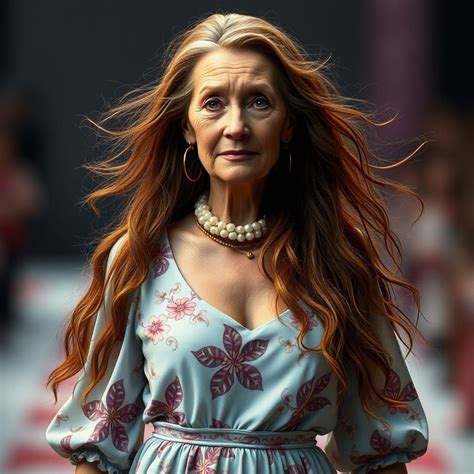 Elegant Elderly Transvestite Model Struts Down Cat Ai Art