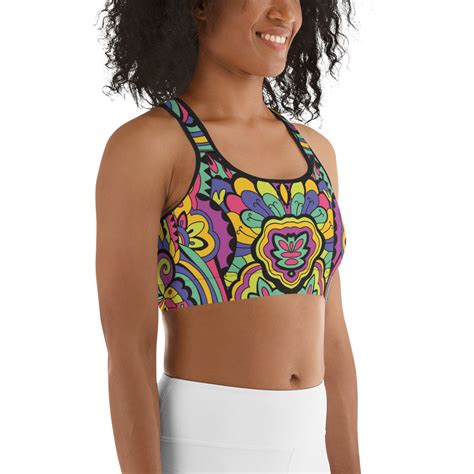Colorful Fun Pattern Sports Bra Fiercepulse