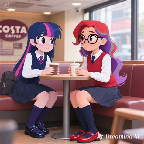 Twilight And Moondancer At A Costa Coffee By Joelfred On Deviantart