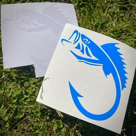 Fish Hook Decal Fishing Decal Car Decal Tumbler Decal Etsy
