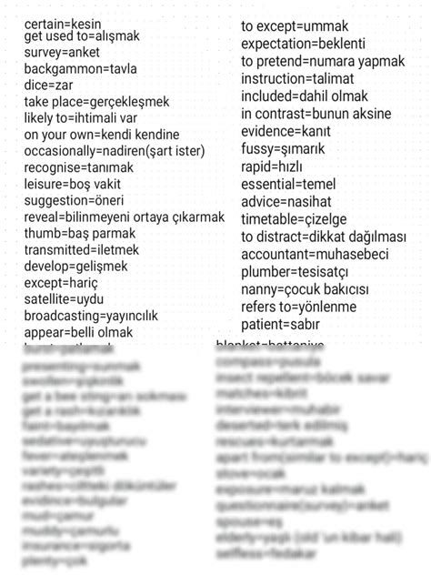 Solution Ngilizce Baz Zor Kelimeler Ve Anlamlar Studypool