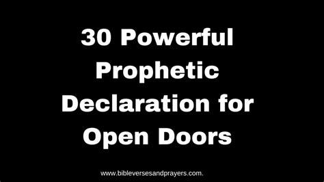 30 Powerful Prophetic Declaration For Open Doors