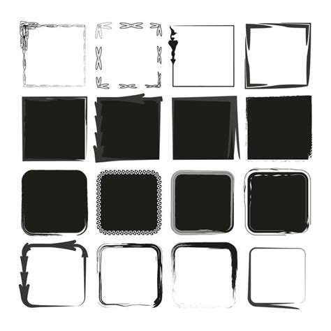 Premium Vector Grunge Style Set Of Rectangle Shapes Vector