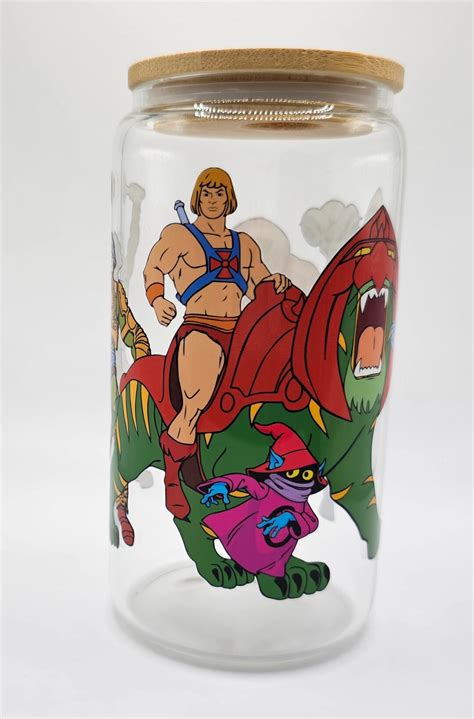 He Man 16oz Glass Cup Etsy