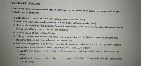Create The Required Compensation Plan Recommendation