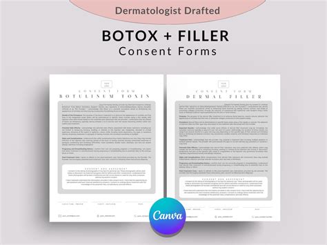 Botox And Filler Editable Client Consent Form Patient Informed Cosmetic Treatment Canva