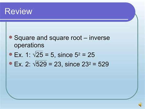Simplify Square Roots Pptx