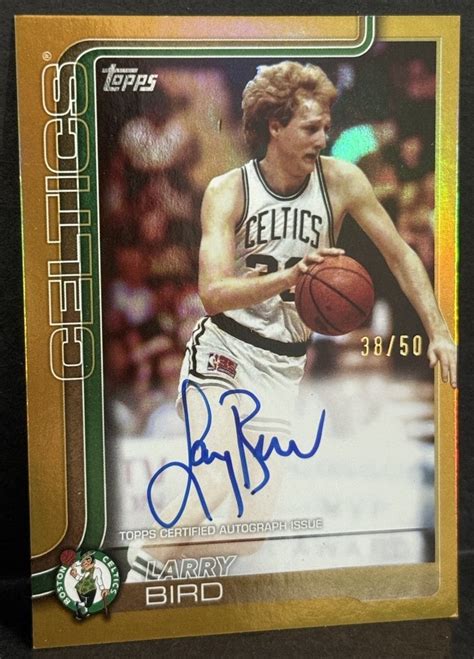 2025 26 Topps Basketball Boston Celtics Larry Bird On Card Auto Gold