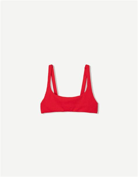 Ribbed Bikini Top Bsk Teen Bershka