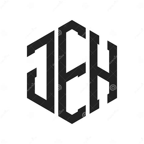 Jeh Logo Design Initial Letter Jeh Monogram Logo Using Hexagon Shape Stock Illustration