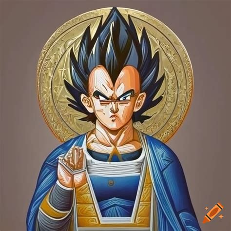 Holy Orthodox Icon Of Vegeta With A Scouter On Craiyon