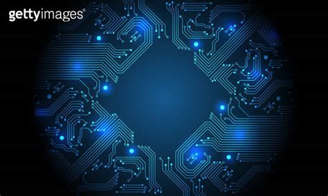 technology blue circuit mainboard computer futuristic background vector