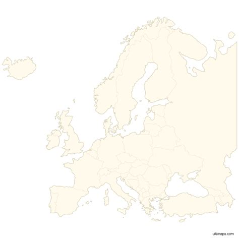 Printable Blank Outline Map Europe Europe Political Map Outline